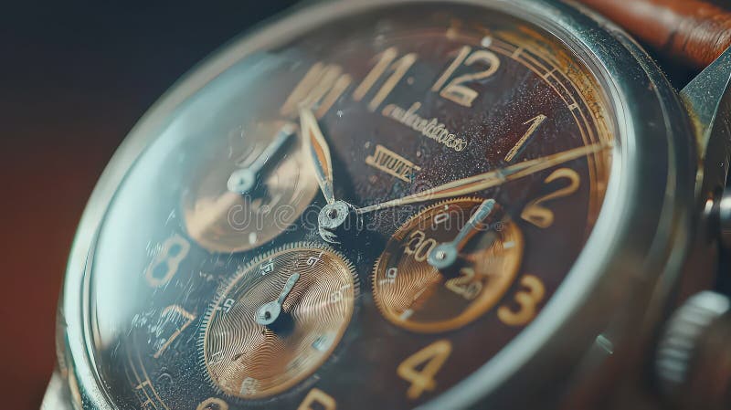 Vintage Chronograph Watch Close-up Studio Setting High-quality Image ...