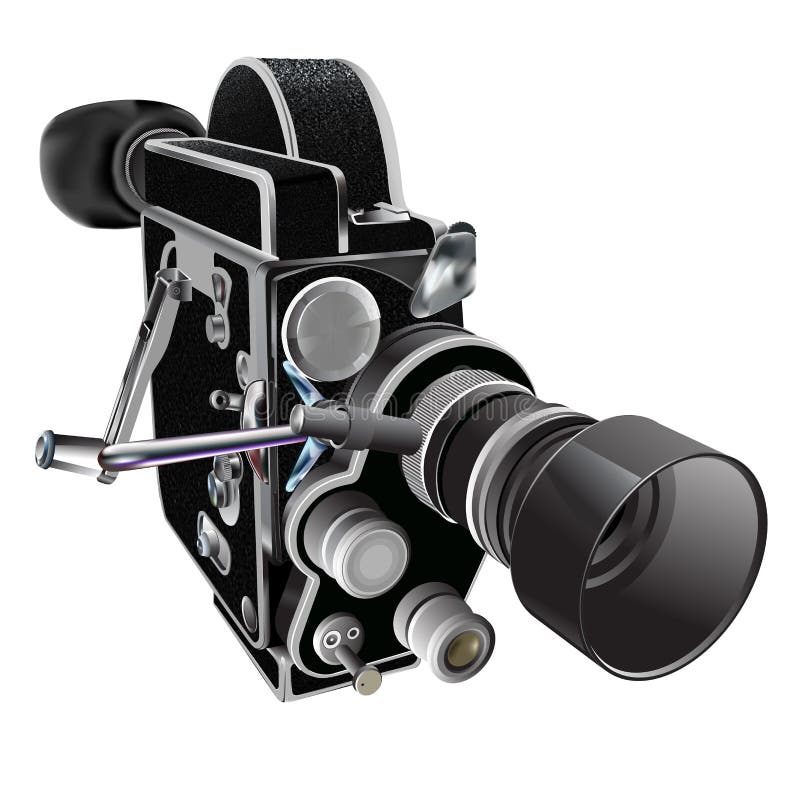 Vintage cinema camera stock illustration. Illustration of camera - 25101185