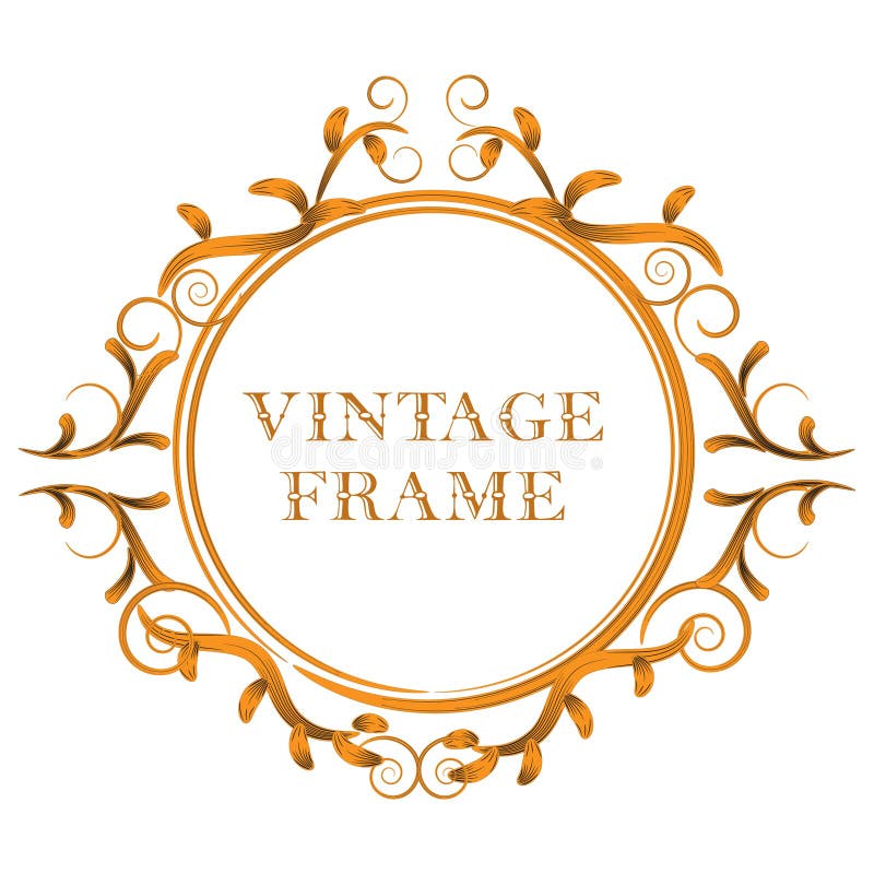 Vintage Circle Swirl Ornament Frame Vector Graphics Stock Vector ...