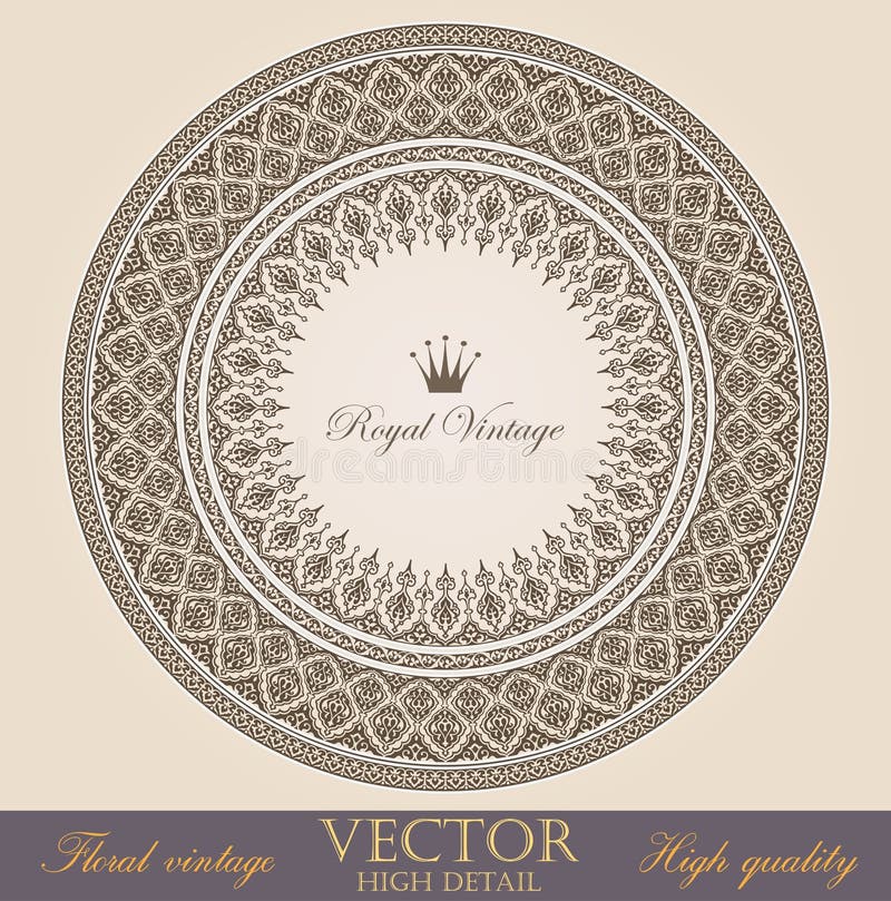 Vintage Circle Frames Design Elements Stock Vector - Illustration of ...
