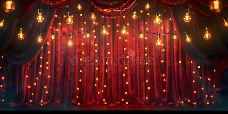 Vintage Circus Entrance Illuminated by Old-Fashioned Light Bulbs ...