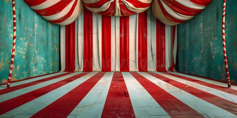 Vintage Circus Tent Backdrop with Traditional Red and White Stripes ...