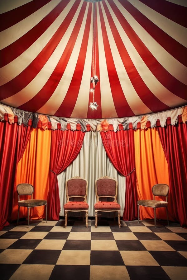 Vintage Circus Tent with Retro-style Decorations Stock Illustration ...