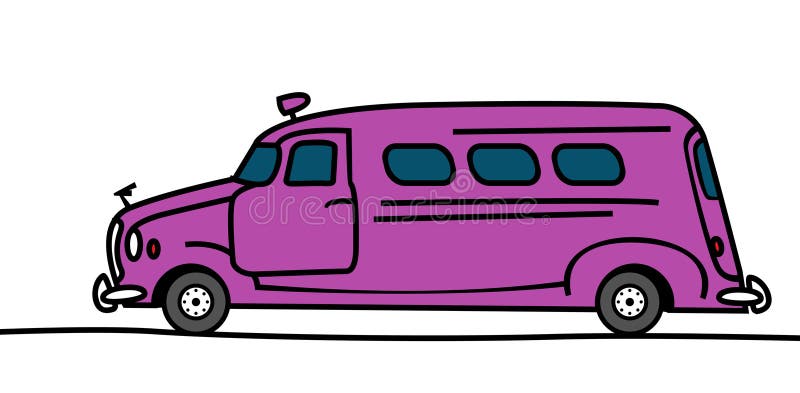 Vintage City Bus. Cartoon Image Stock Vector - Illustration of seats ...