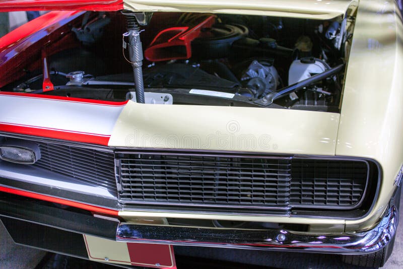 A Vintage Classic American Car Painted in Two Different Colors Half and ...