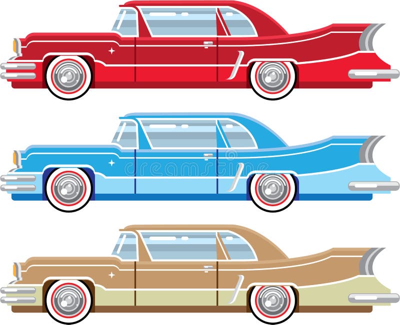 Vintage Classic Automobile Vector Cartoon Art Stock Vector ...