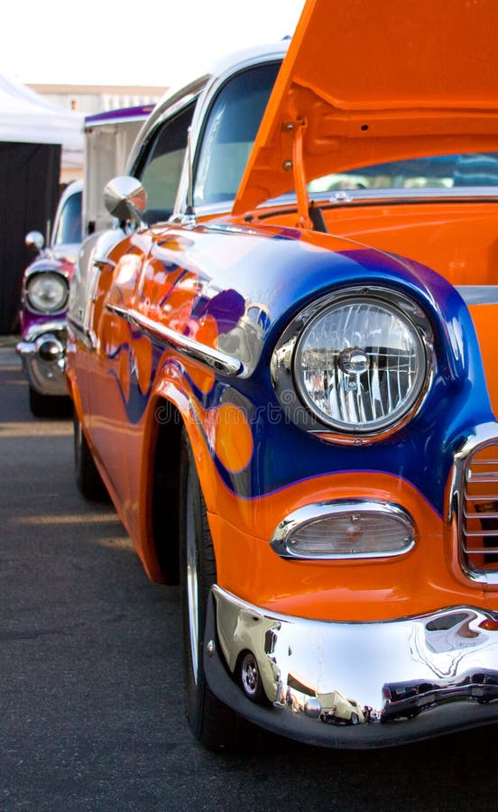 Vintage Classic Car Hot Rod Front End Stock Image - Image of custom ...