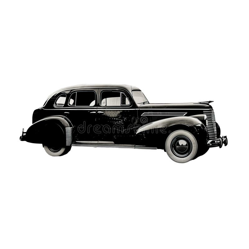Vintage Classic Car 1940s Side View Isolated Photo Stock Image - Image ...
