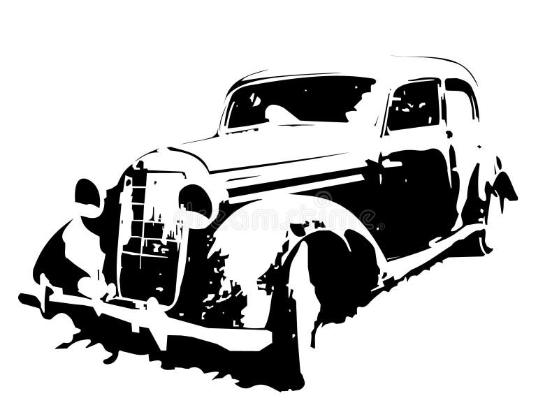 Vintage Retro Classic Old Car Vector Illustration Stock Vector ...