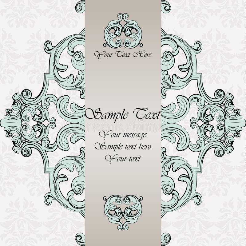 Vintage Classic Invitation Card Stock Vector - Illustration of graphic ...