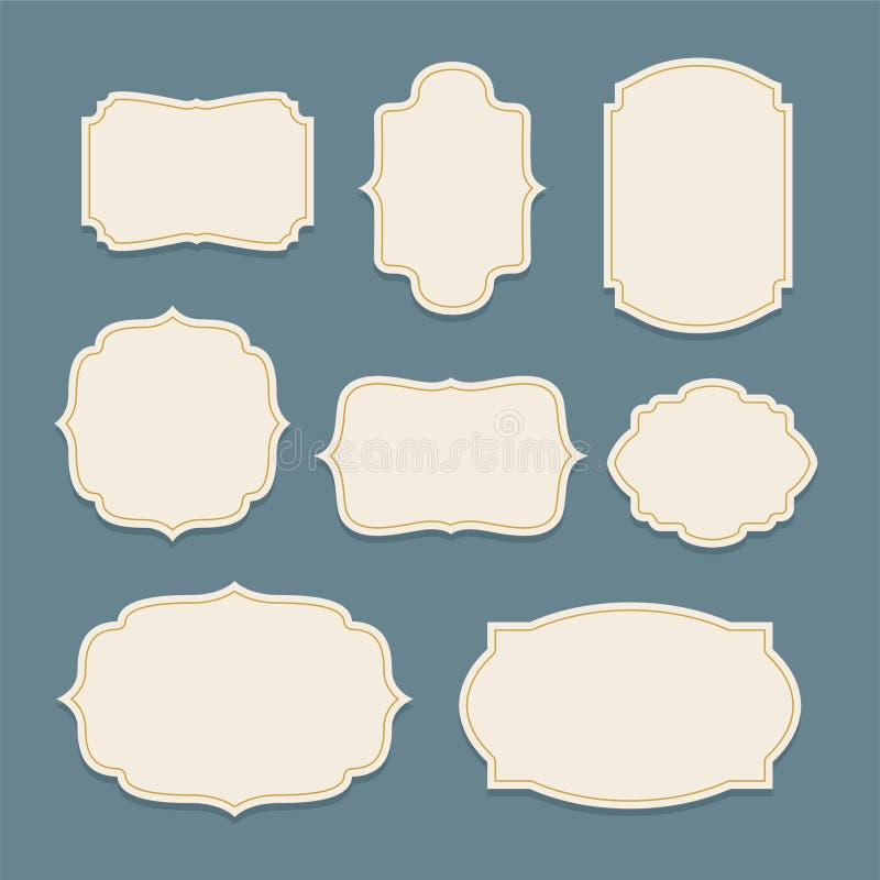 Vintage Classic Label Stickers Frame Set Stock Vector - Illustration of ...