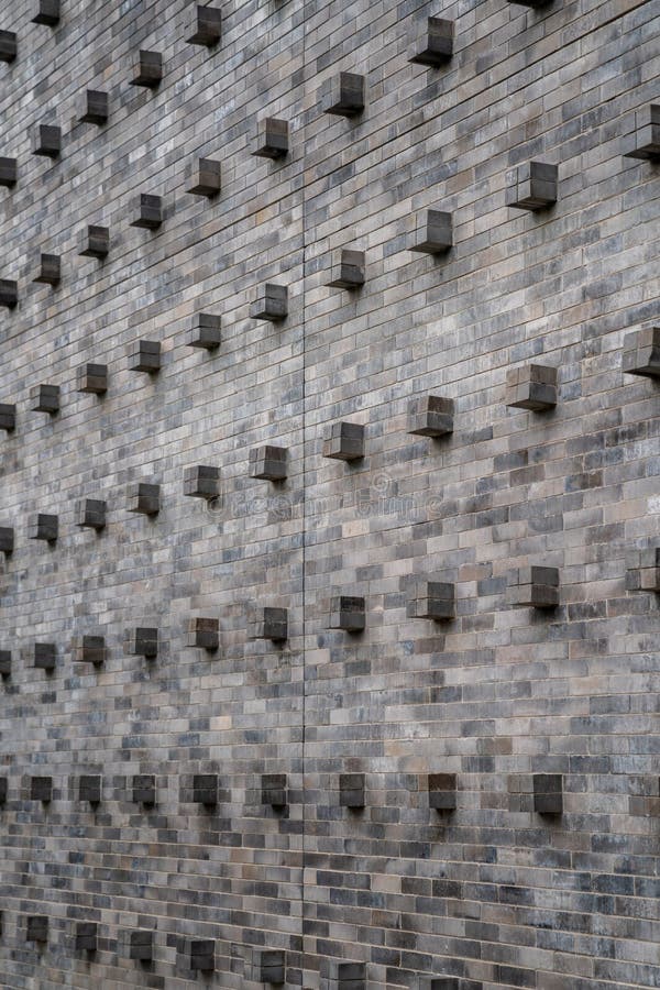 The Vintage Classic Old Cube Brick Stone Block on the Wall with the ...