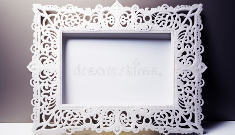 Vintage Classic White Rectangular Photo Frame Stock Illustration ...