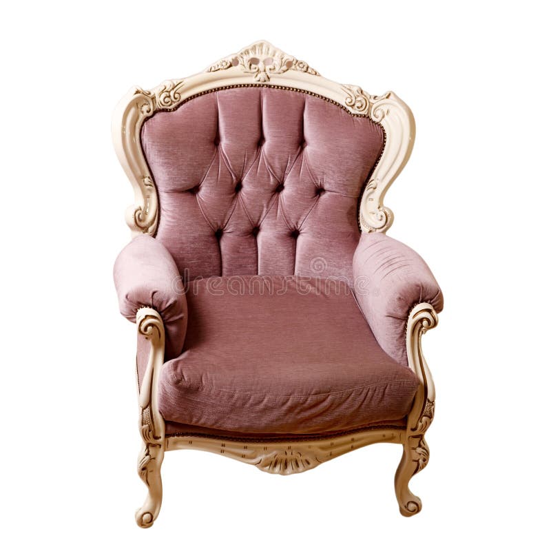 Vintage Classical Chair Isolated on White Stock Image - Image of ...