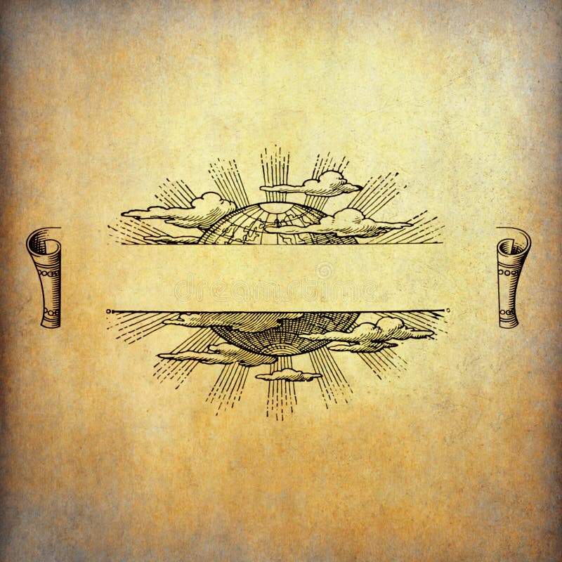 Vintage Classical Label of World on Old Paper Stock Illustration ...