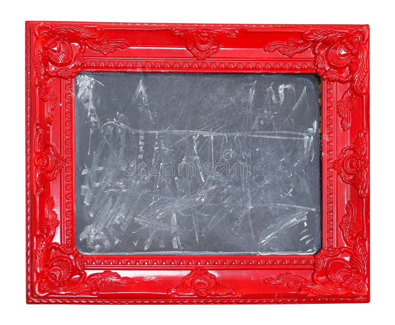 Vintage Classical Red Frame Isolated on White Stock Image - Image of ...