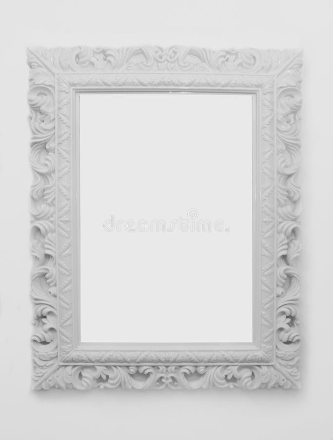 Vintage Classical White Frame Stock Photo - Image of wood, museum ...