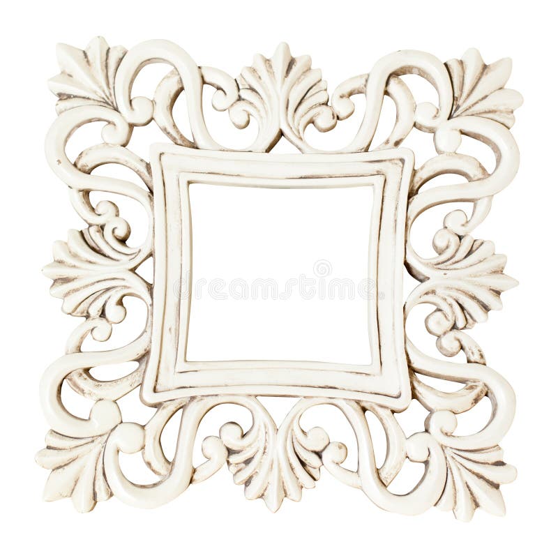 Vintage Classical White Rectangle Frame Stock Image - Image of elegant ...