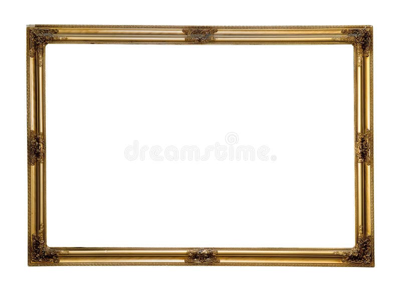 Vintage Classical Wooden Rectangle Frame Stock Image - Image of closeup ...
