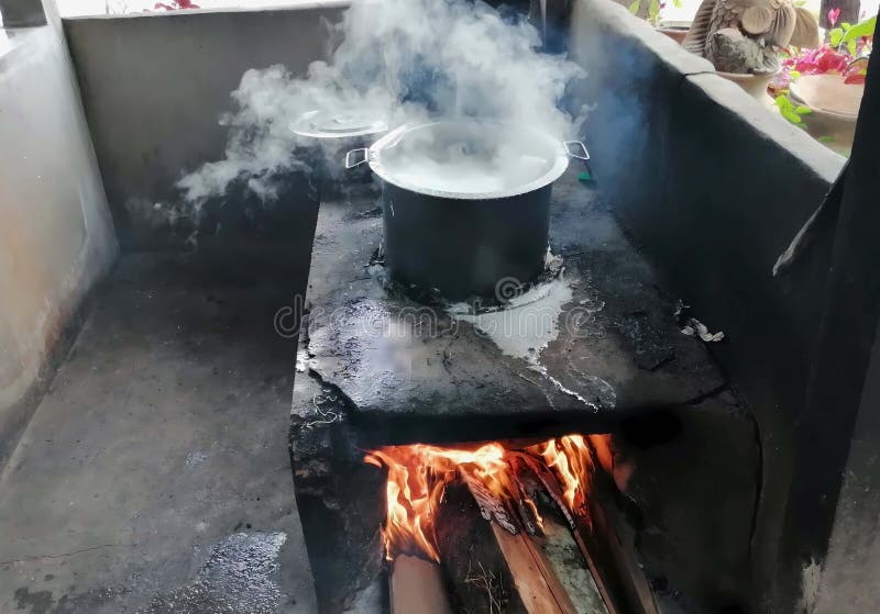 A Vintage Classics Cooking Pot on the Fire in the Kitchen of a ...