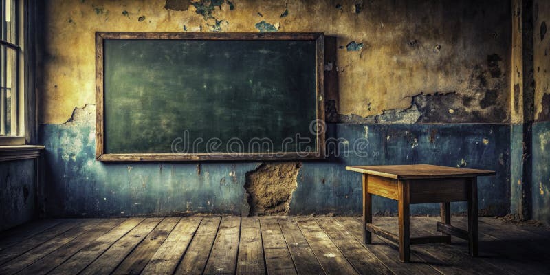 Vintage Classroom Nostalgia a TiltShift Perspective on a Grungy Blank ...