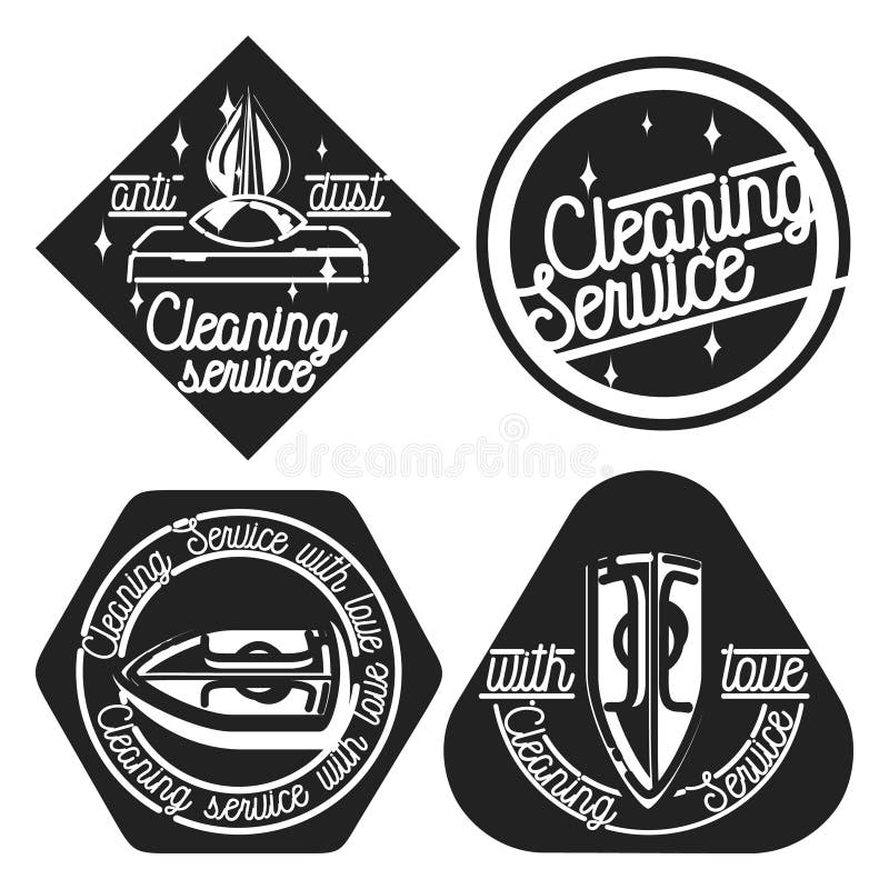 Vintage Cleaning Service Emblems Stock Vector - Illustration of concept ...