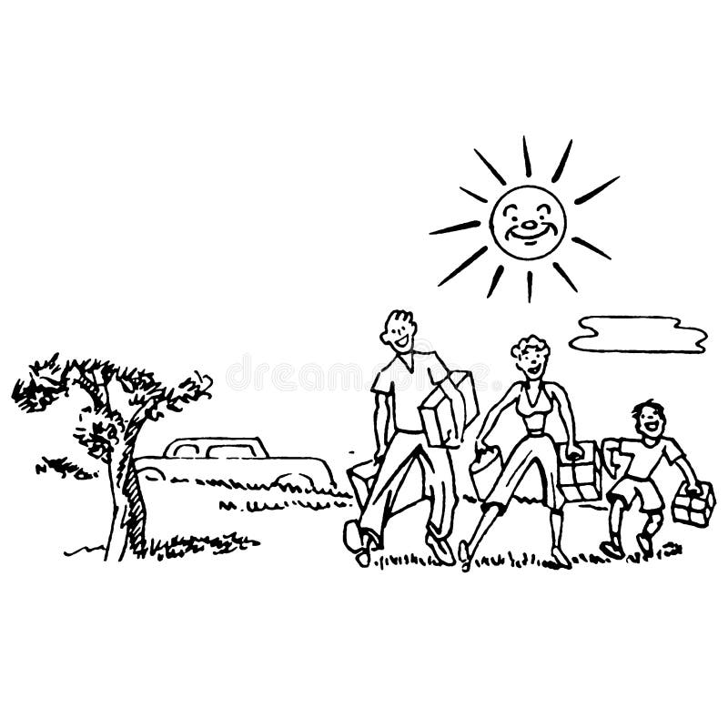 Vintage Clipart 99 Family Going on a Picnic Vacation Stock Illustration ... Vintage Clipart 99 Family Going on a Picnic Vacation Stock Illustration ...