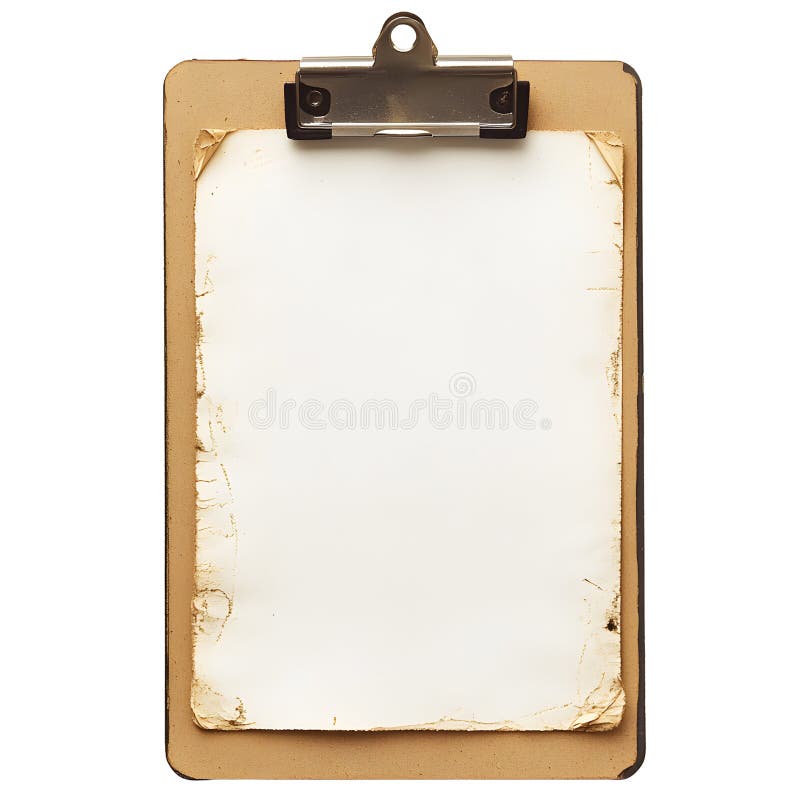 Vintage Clipboard with Blank Paper - Isolated on White Stock Photo ...