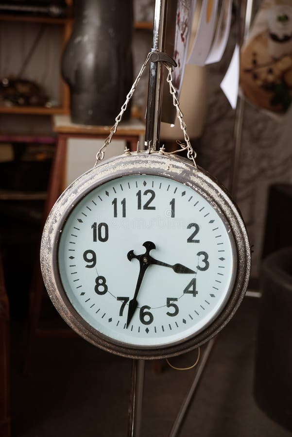 Vintage Clock. Big with Chain, Retro Style Stock Photo - Image of watch ...
