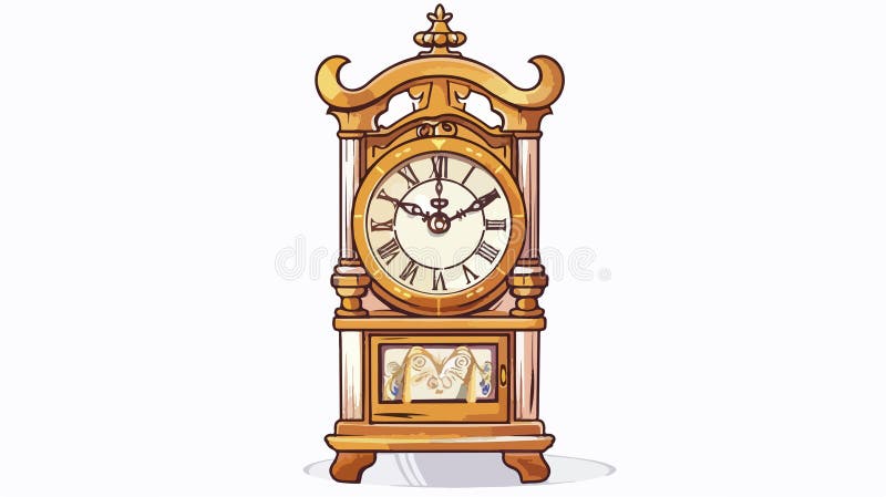 Vintage Clock Cartoon Illustration Vector Stock Vector - Illustration ...