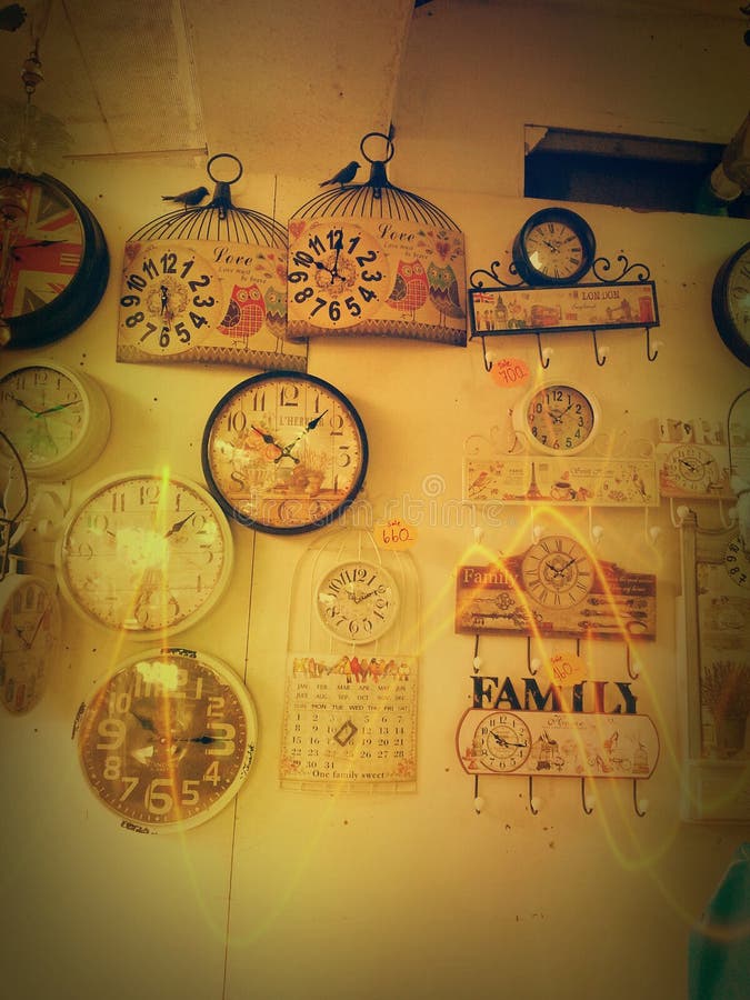 Vintage Clock Design Shop Time Editorial Stock Photo - Image of design ...