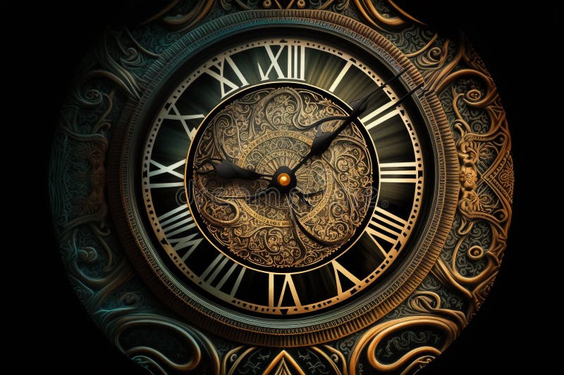 Vintage Clock Face. AI Generated Stock Illustration - Illustration of ...