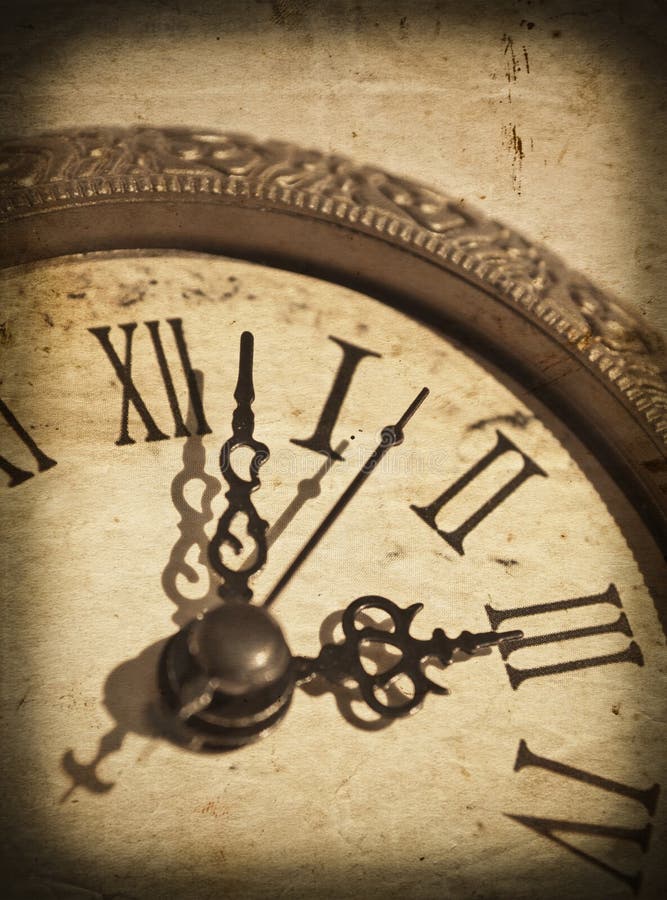 Vintage Clock on Grunge Background Stock Image - Image of passing ...