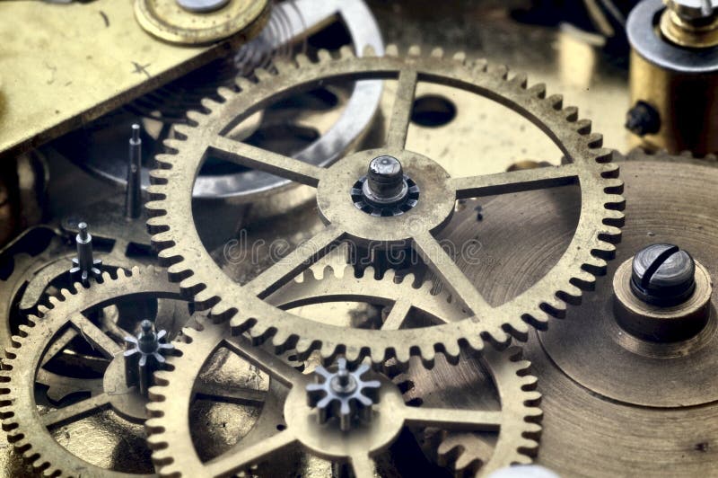 Vintage clock mechanism stock image. Image of teamwork - 4380021