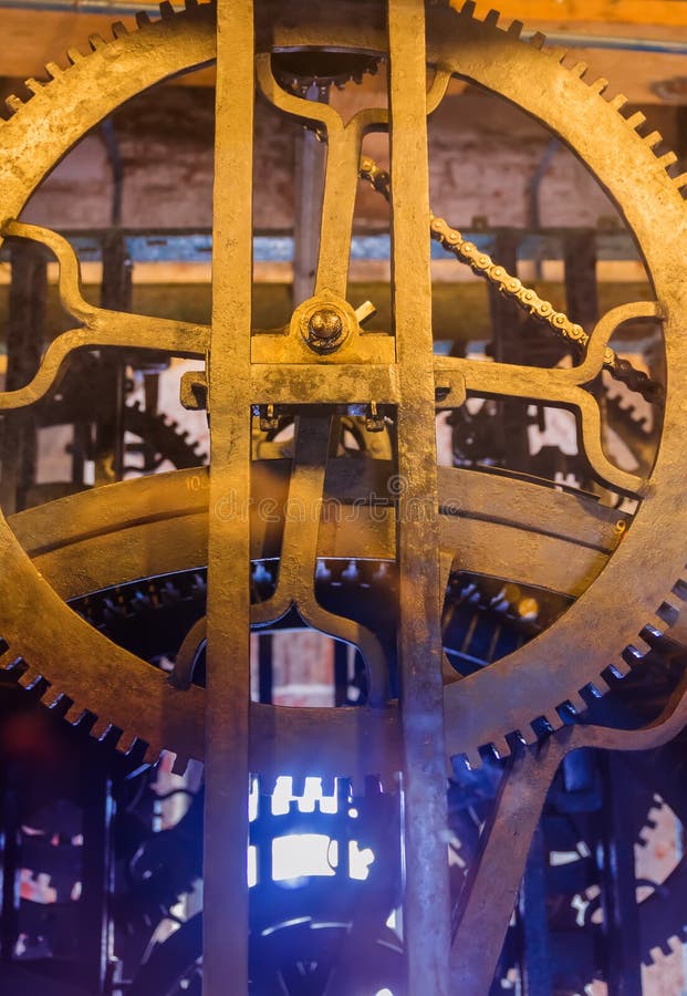 Vintage Clock Mechanism in Cathedral - Amsterdam Netherlands Stock ...
