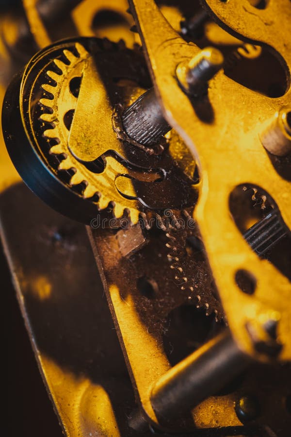 Vintage clock mechanism stock image. Image of mechanical - 82542099