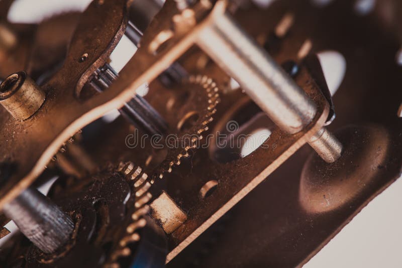 Vintage clock mechanism stock image. Image of motion - 82541115