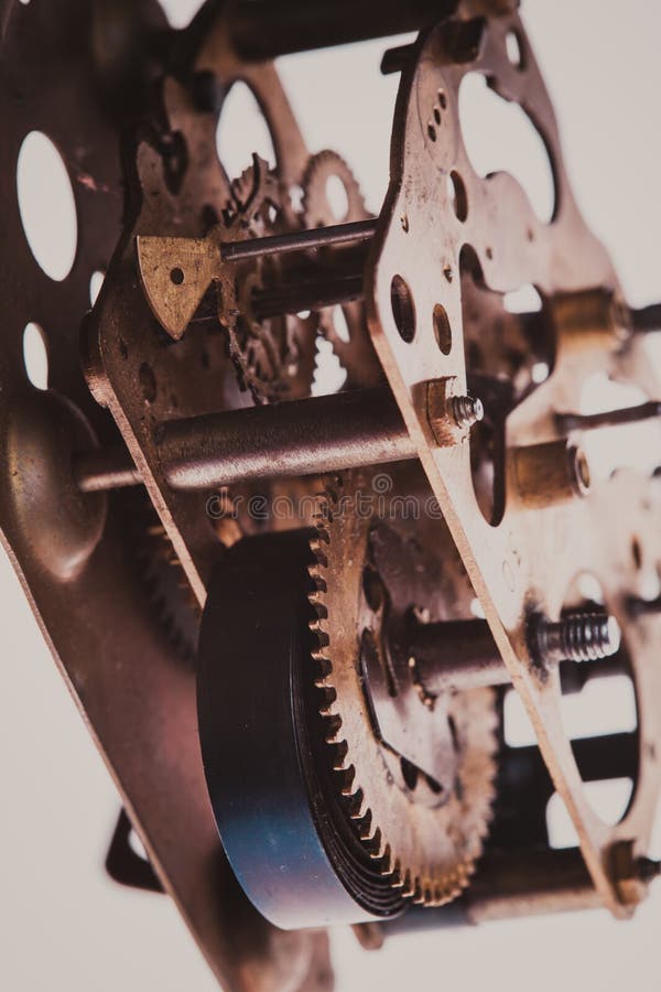 Vintage clock mechanism stock image. Image of motion - 82541115