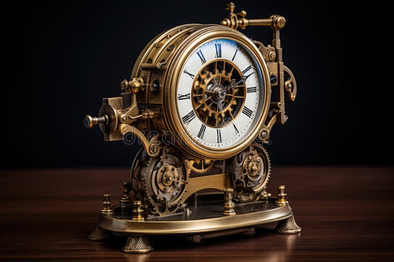 Vintage Clock with Mechanism Vintage Clock with Uncovered Clockwork ...