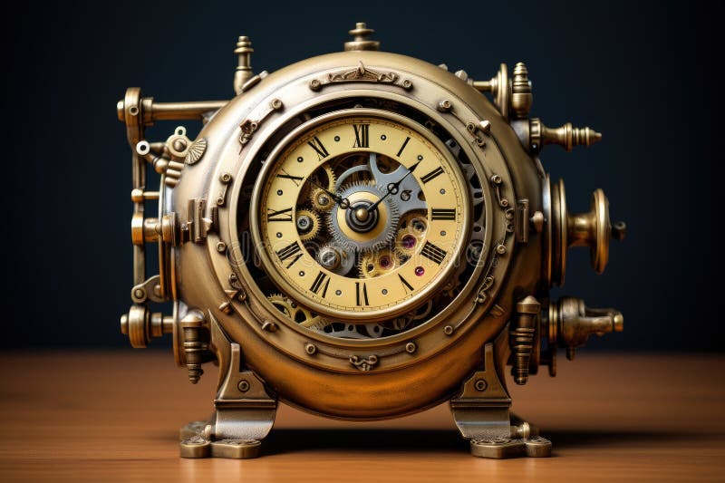 Vintage Clock with Mechanism Vintage Clock with Uncovered Clockwork ...