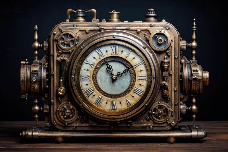 Vintage Clock with Mechanism Vintage Clock with Uncovered Clockwork ...