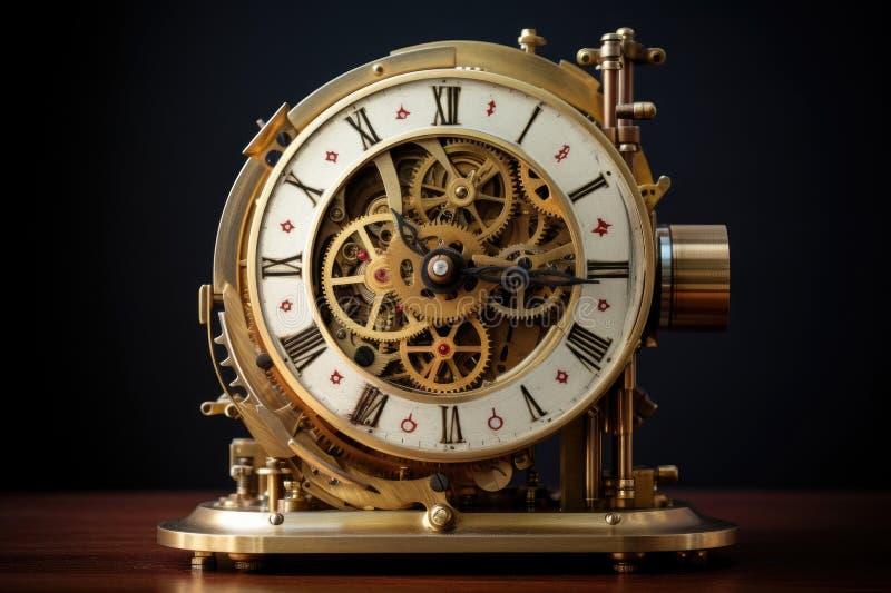 Vintage Clock with Mechanism Vintage Clock with Uncovered Clockwork ...