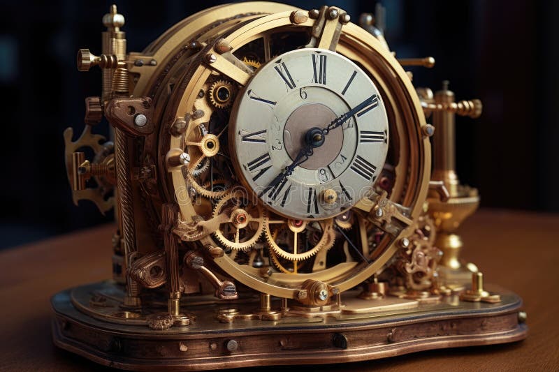 Vintage Clock with Mechanism Vintage Clock with Uncovered Clockwork ...