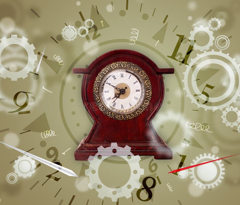 Vintage Clock with Numbers on the Side Stock Image - Image of equipment ...