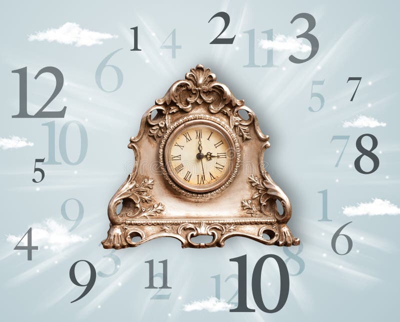 Vintage Clock with Numbers on the Side Stock Image - Image of clock ...