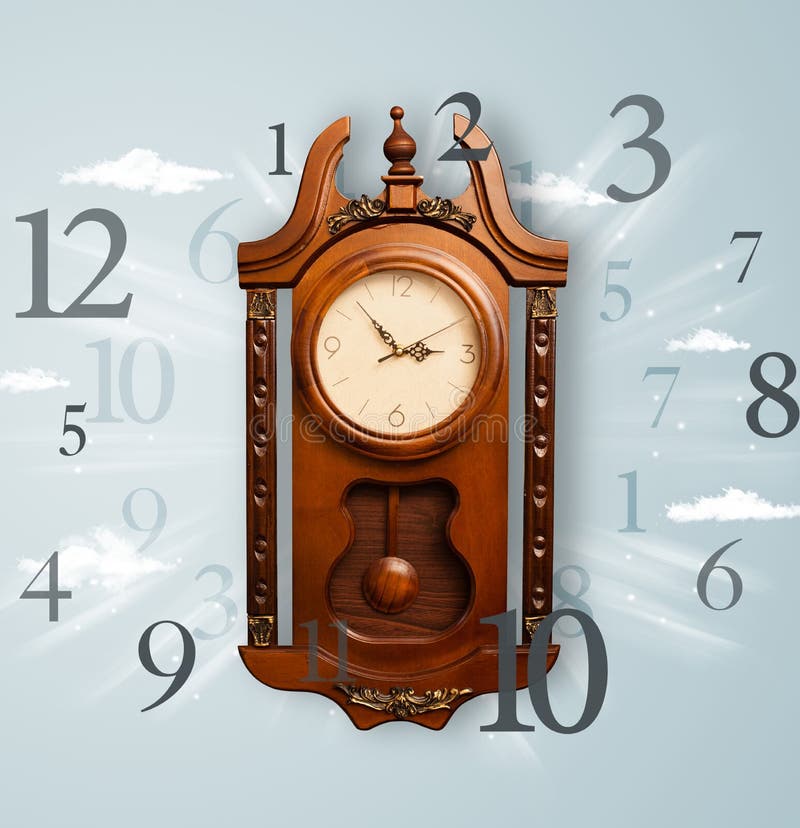 Vintage Clock with Numbers on the Side Stock Photo - Image of history ...