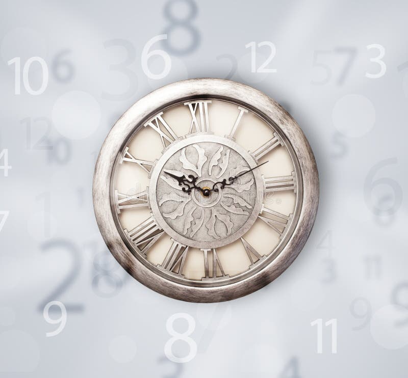 Vintage Clock with Numbers on the Side Stock Image - Image of circle ...