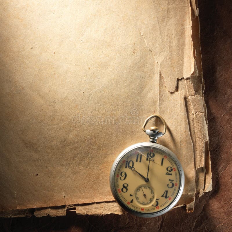 Old Clock and paper stock image. Image of yellowish, paper - 5236055