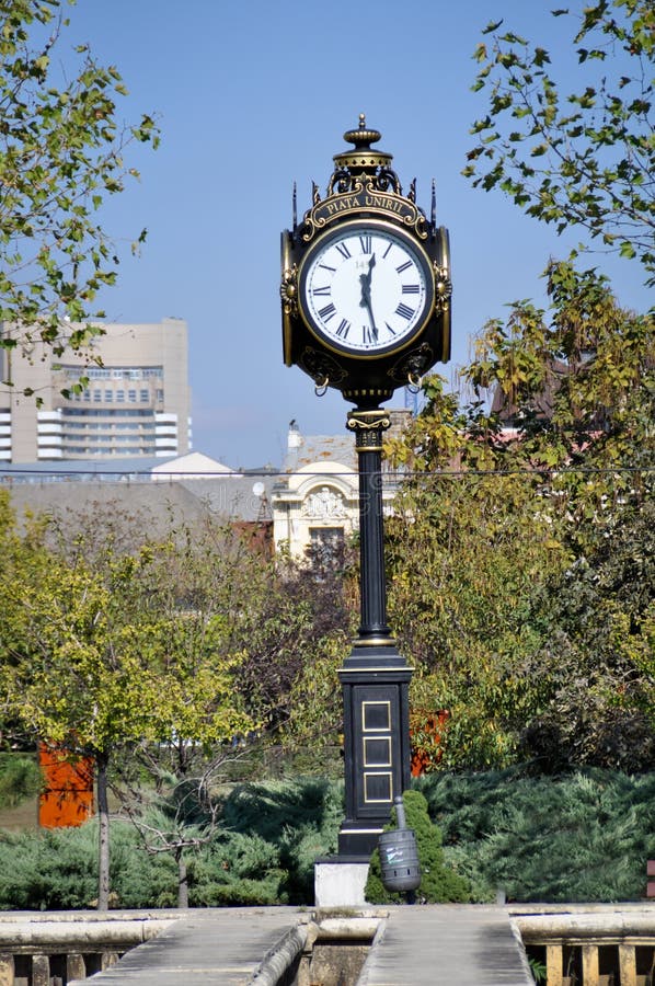 City clock in Bucharest stock image. Image of antique - 59446247