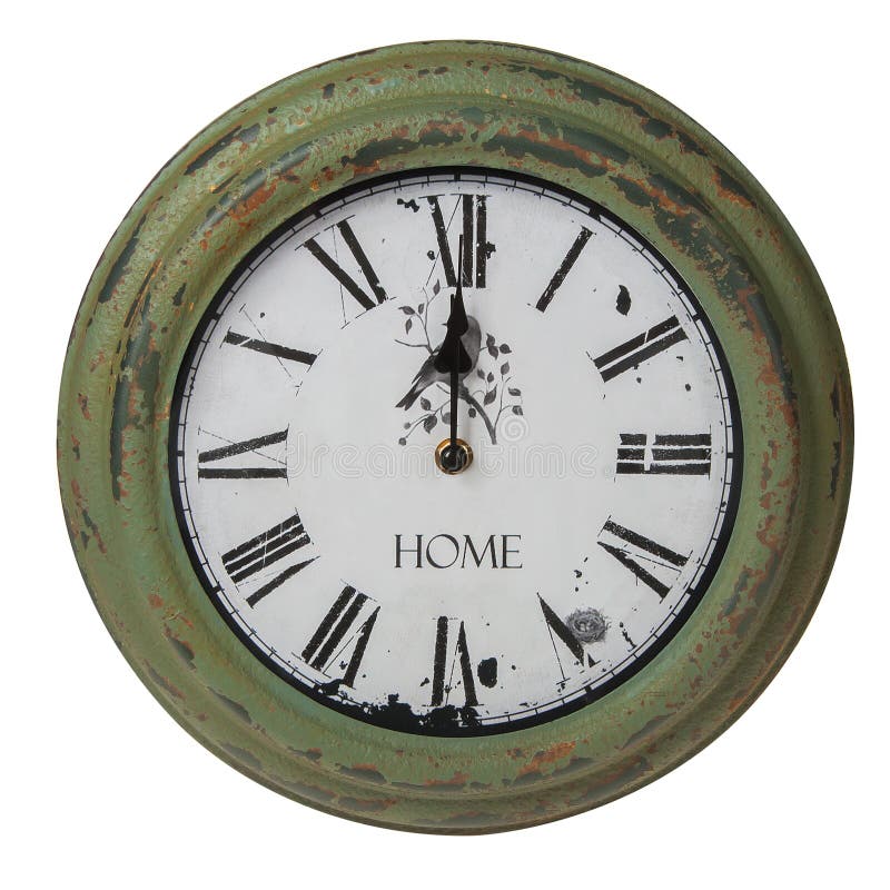 Vintage Clock in Roman Numerals Stock Photo - Image of design, numeral ...